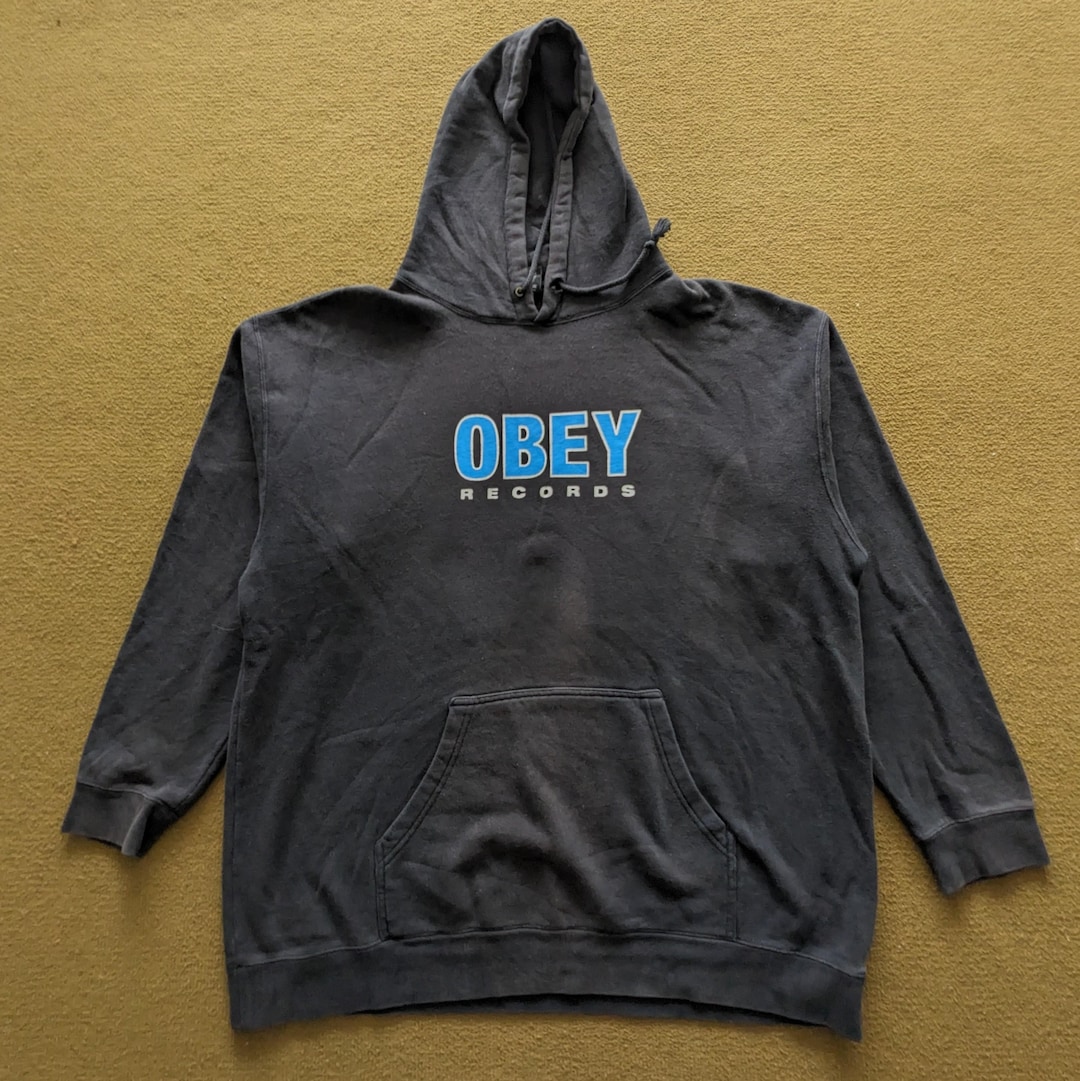 Vintage OBEY RECORD Skateboard Streetwear Hoodies - Etsy