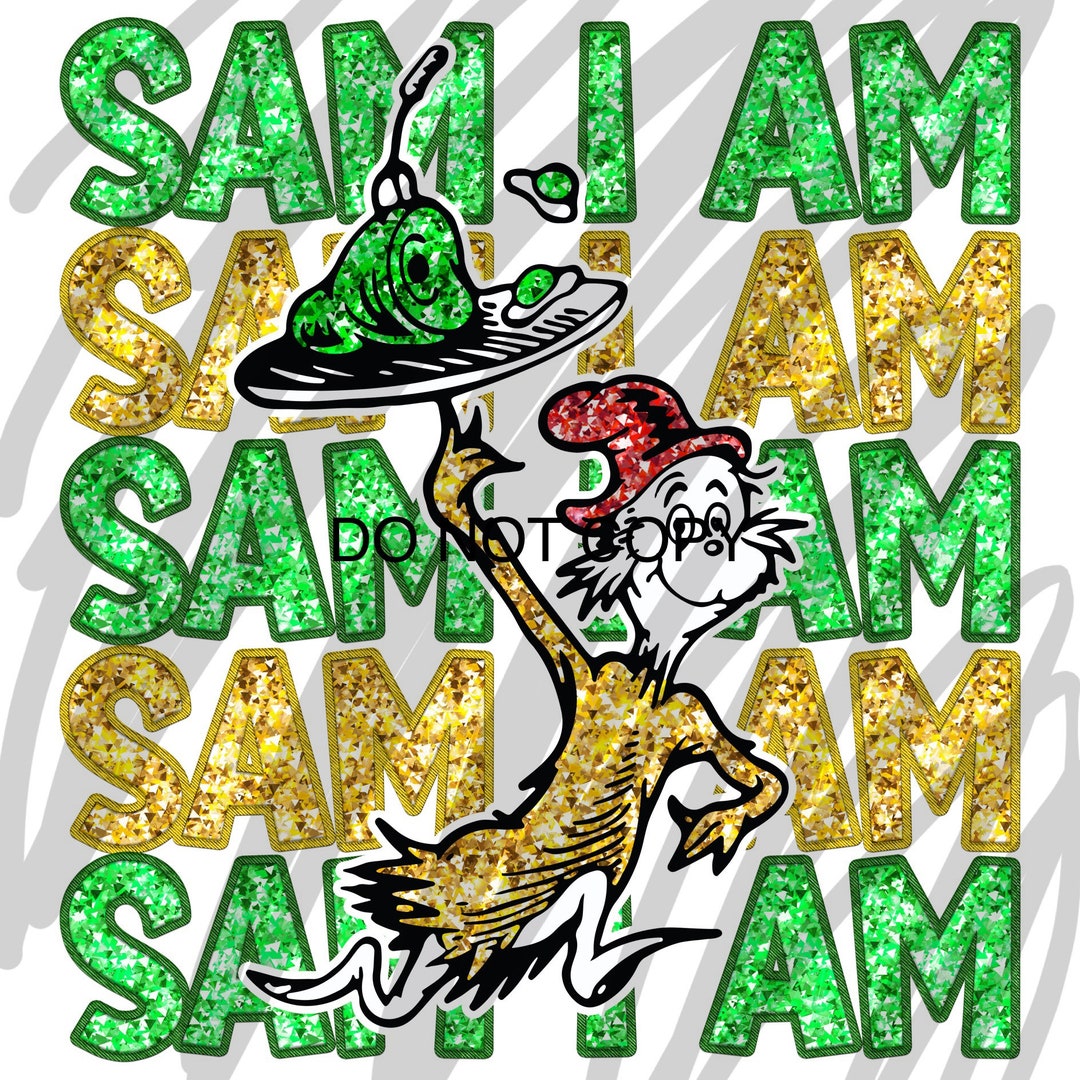 Sam I Am Dr Seuss Glitter Png - Etsy