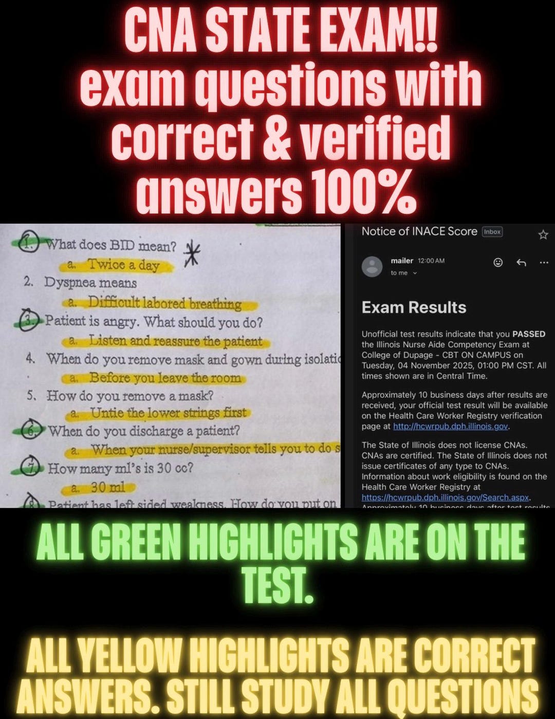 CNA STATE EXAM - Etsy
