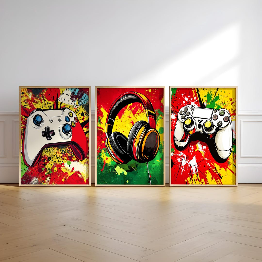 Gaming Posters: Set of 3 Digital Prints for Gamer Room Decor (digital ...