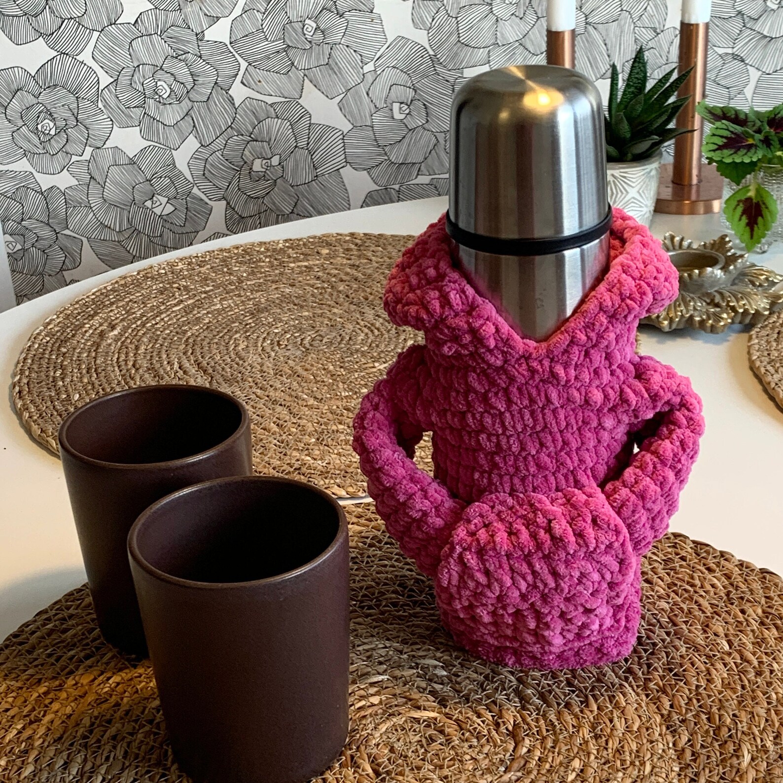 Crochet Pattern Thermos / Wine Bottle Hoodie, English US Terms ...