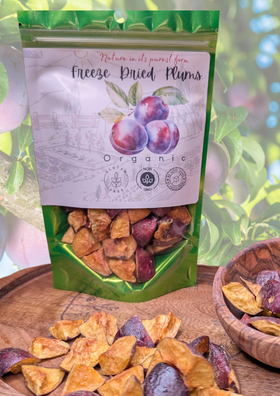 Small Batch Homegrown Organic Freeze-dried Plums Clean Crunchy ...