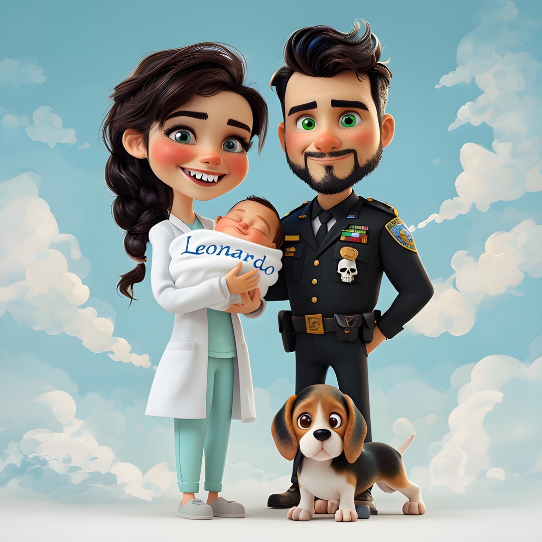 3D Cartoon Style Caricature, Price for 1 Person+ Background - Etsy UK