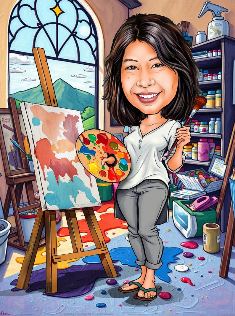 Cartoon Style Caricature, Price for 1 Person+ Background - Etsy