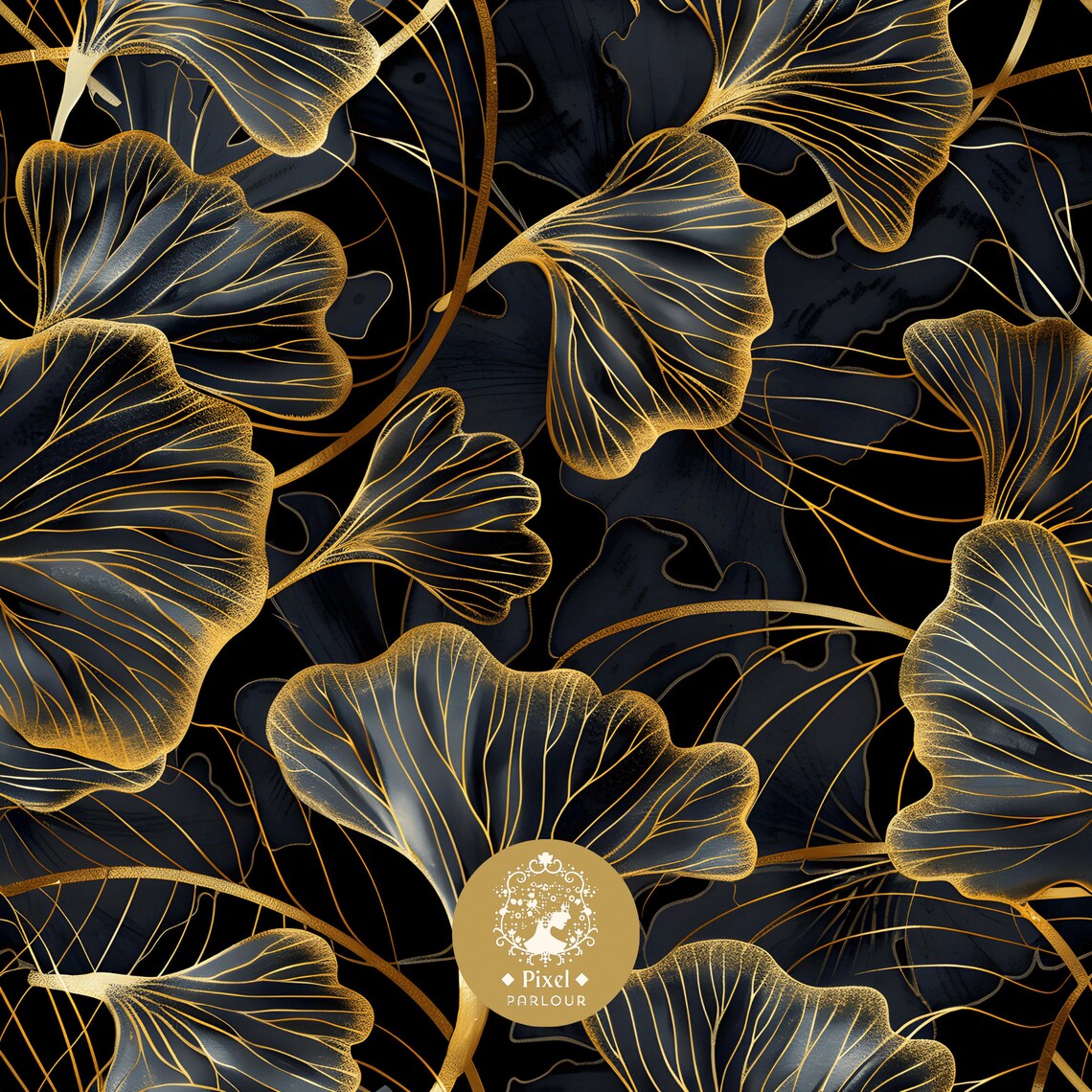 Ginko Pattern Seamless Ginko Leaf Pattern Ginko Wallpaper Print Ginko ...
