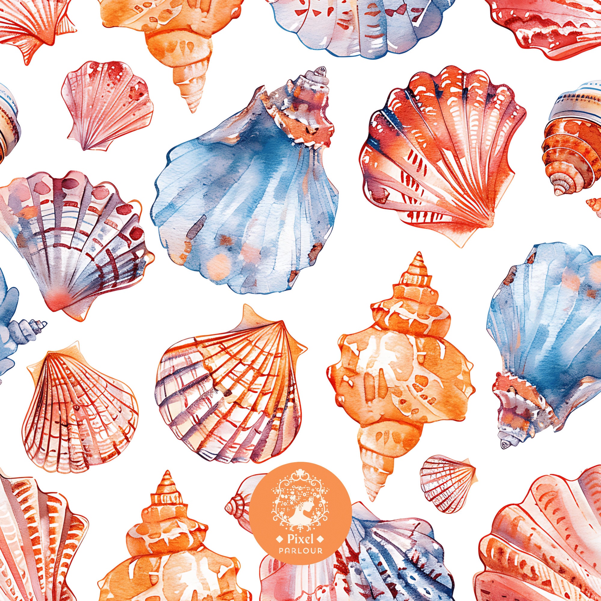 Beachy Seamless Pattern Beach Pattern Seashell Pattern Summer Print ...