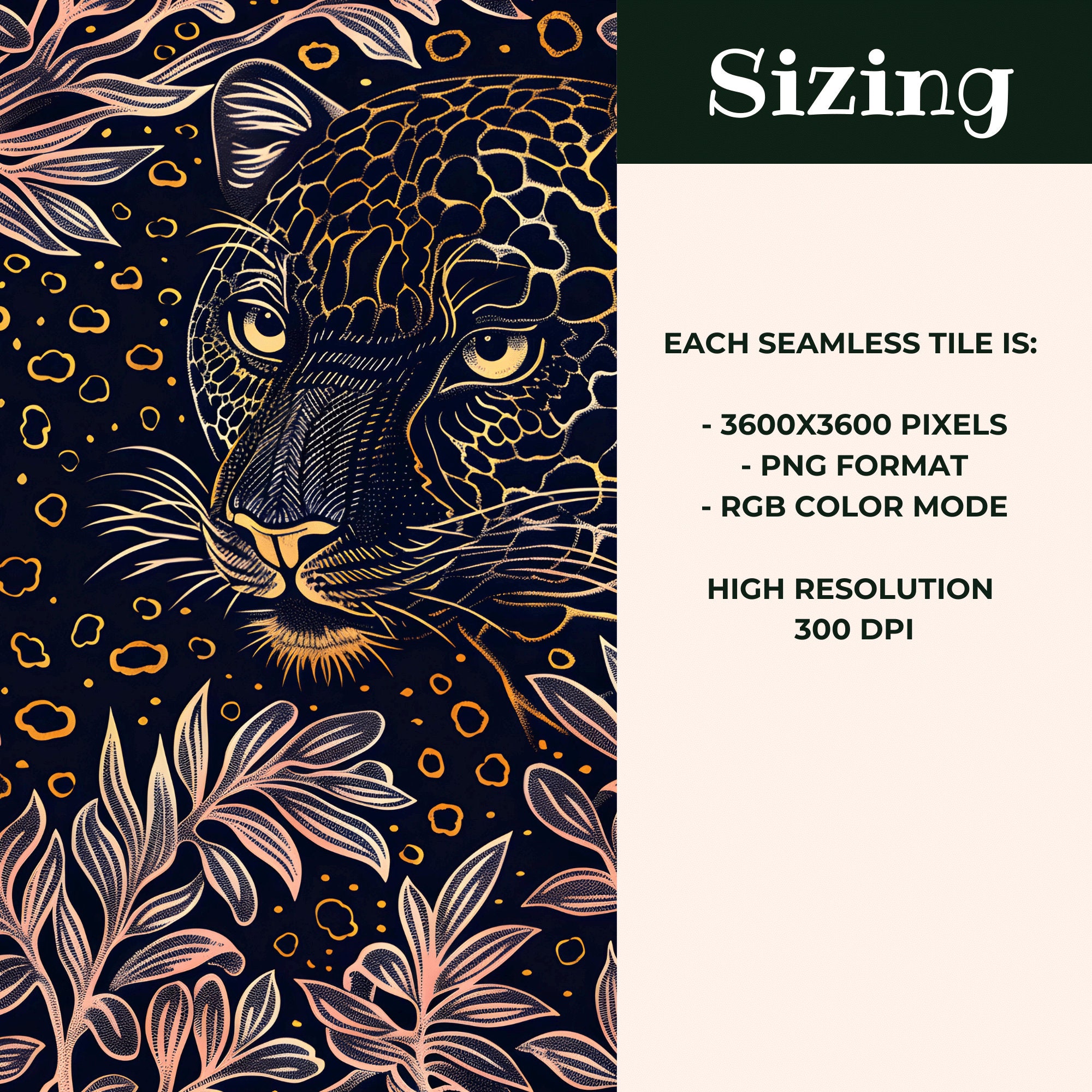 Jaguar Pattern Jaguar Wall Art Print Jungle Jaguar Seamless Pattern ...