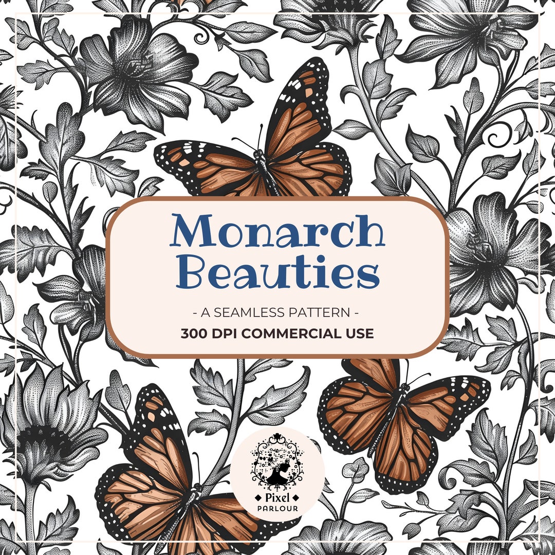 Monarch Butterfly Print Butterfly Pattern Butterfly Wallpaper Digital ...