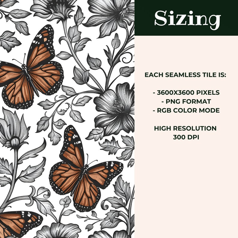 Monarch Butterfly Print Butterfly Pattern Butterfly Wallpaper Digital ...