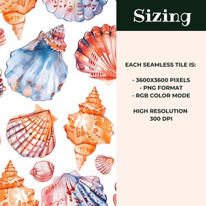 Beachy Seamless Pattern Beach Pattern Seashell Pattern Summer Print ...