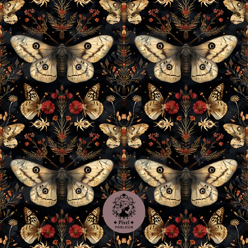 Moths Seamless Pattern Moth Wallpaper Moths Botanical Print Night Moths ...