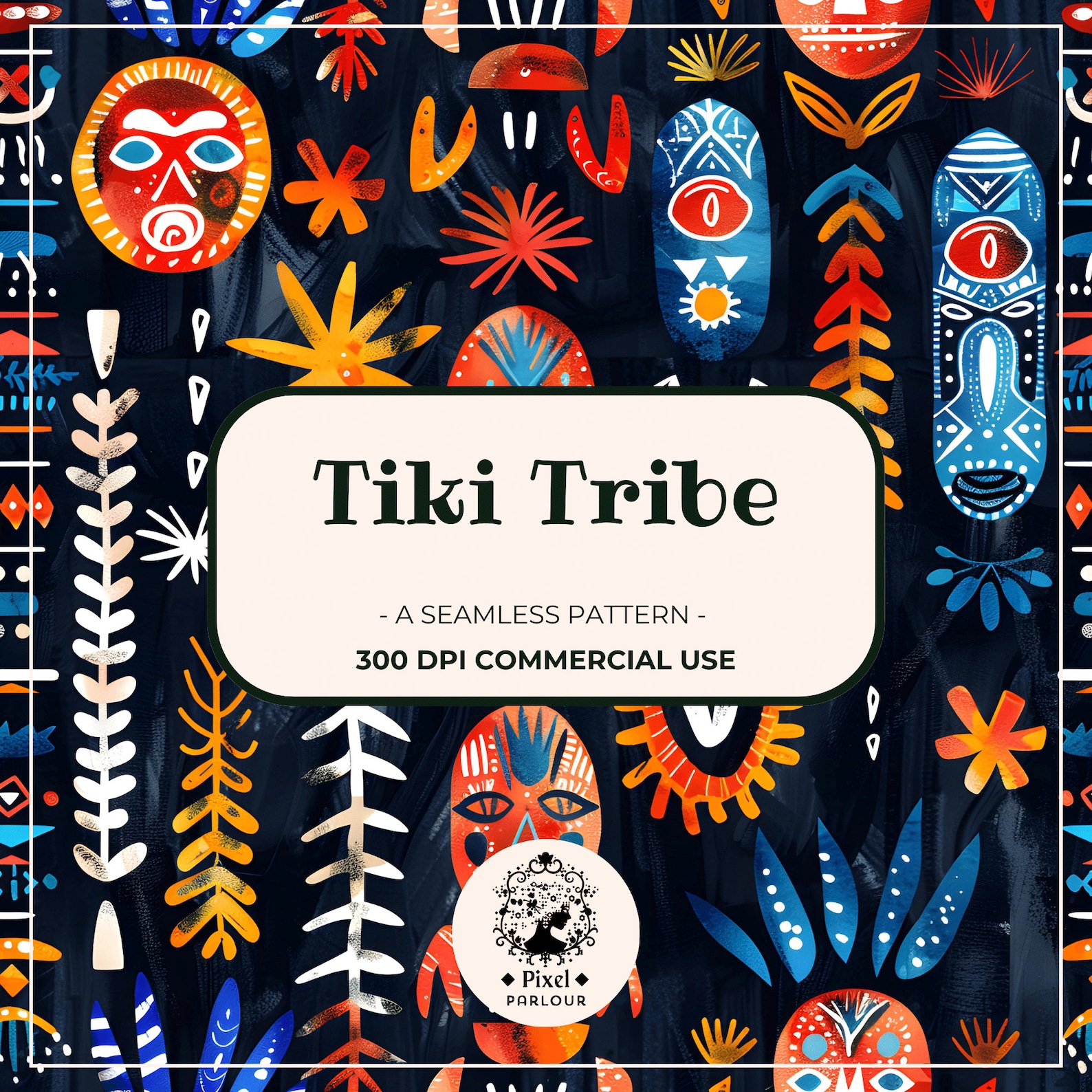 Tiki Seamless Pattern Tiki Mask Pattern Seamless Tiki Print Tiki ...