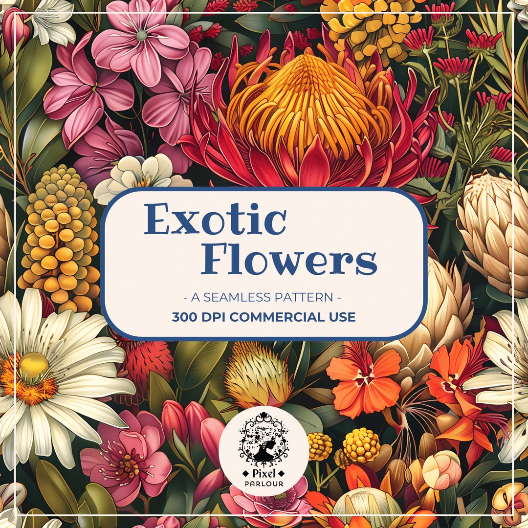 Australian Botanical Print Seamless Pattern Flowers Exotic Flowers ...