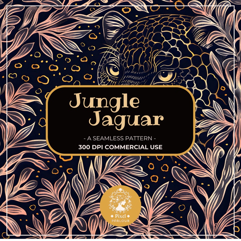 Jaguar Pattern Jaguar Wall Art Print Jungle Jaguar Seamless Pattern ...