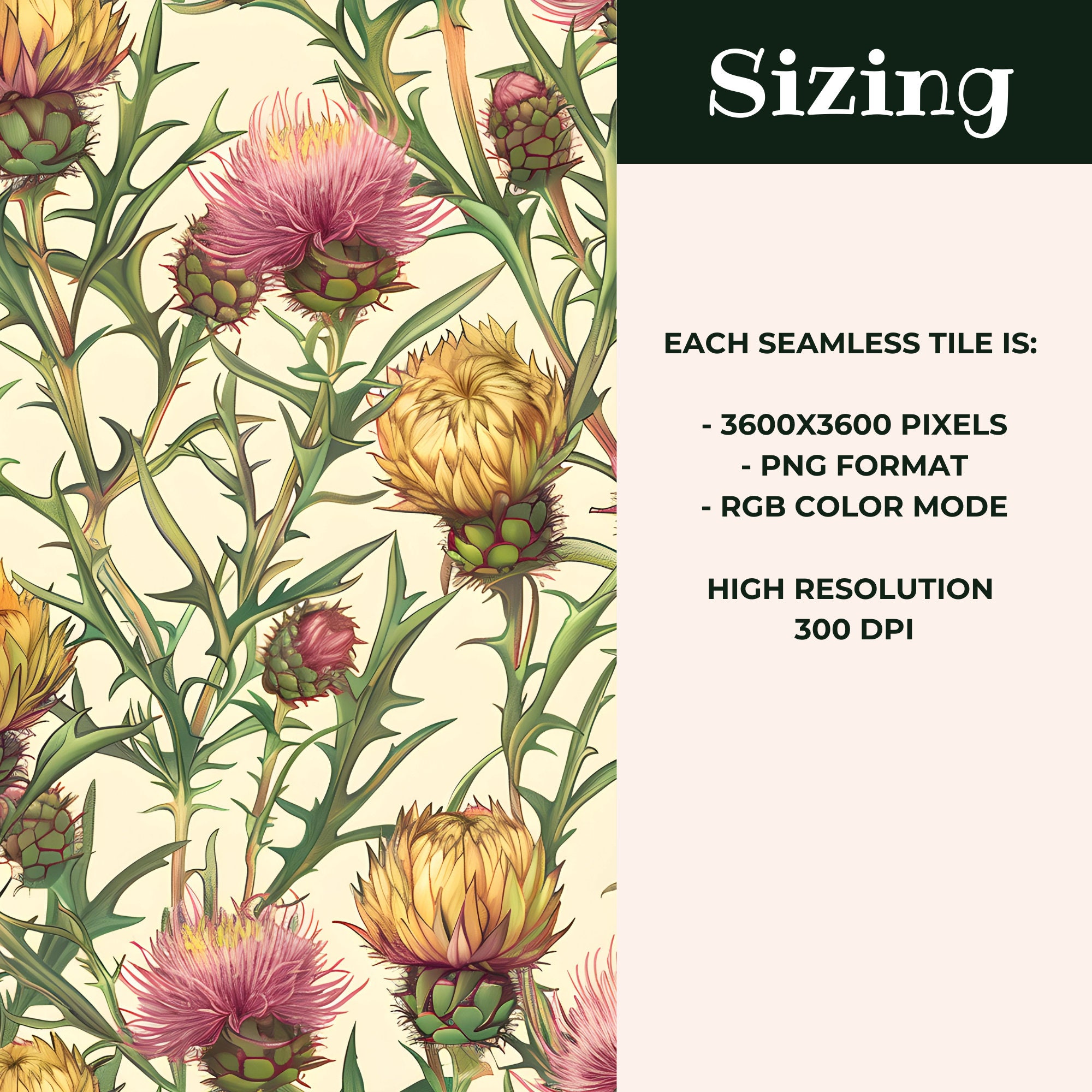 Thistle Print Seamless Pattern Milk Thistle Botanical Print Milk ...