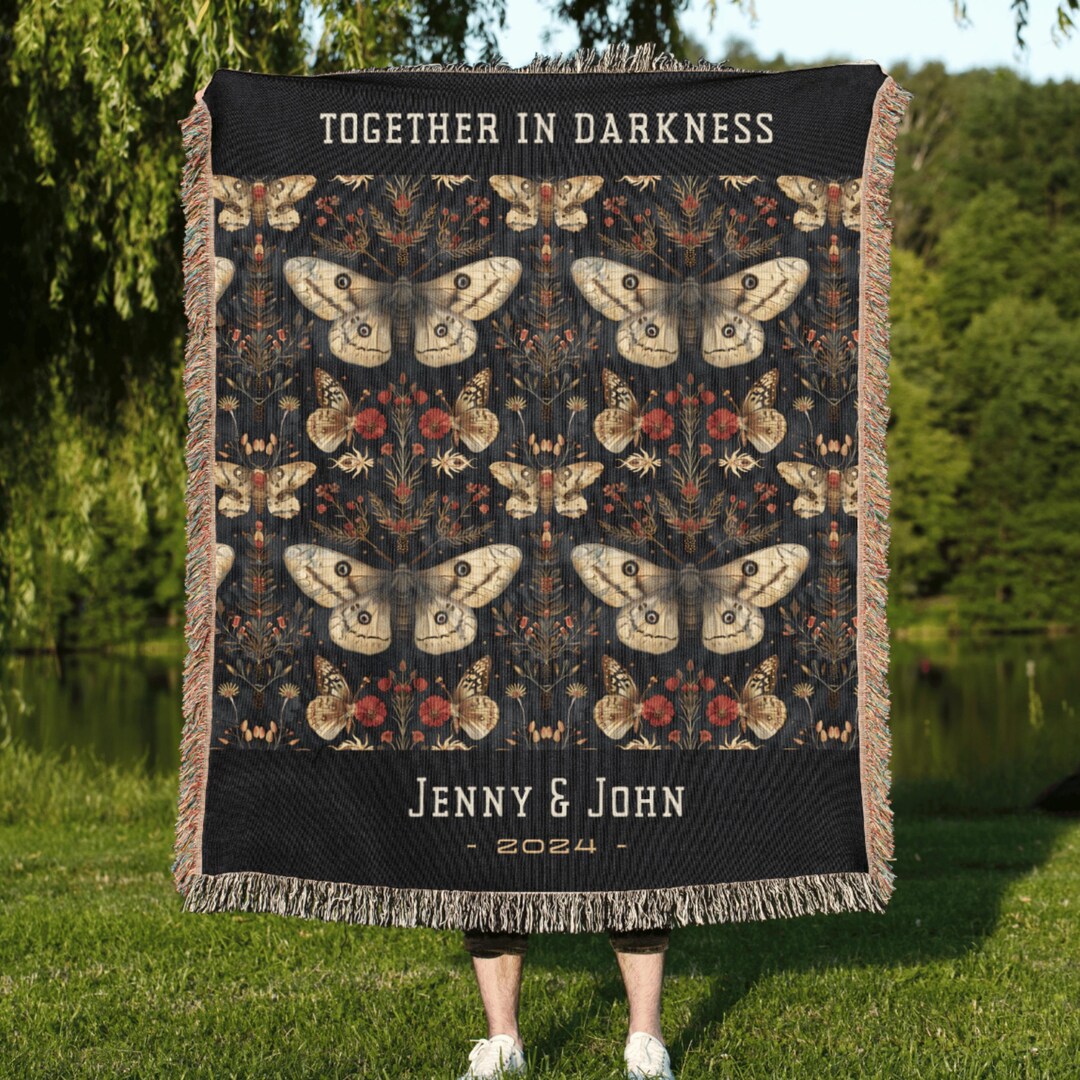 Luna Moth Blanket Woven Throw Moth Blanket Anniversary Blanket Custom ...