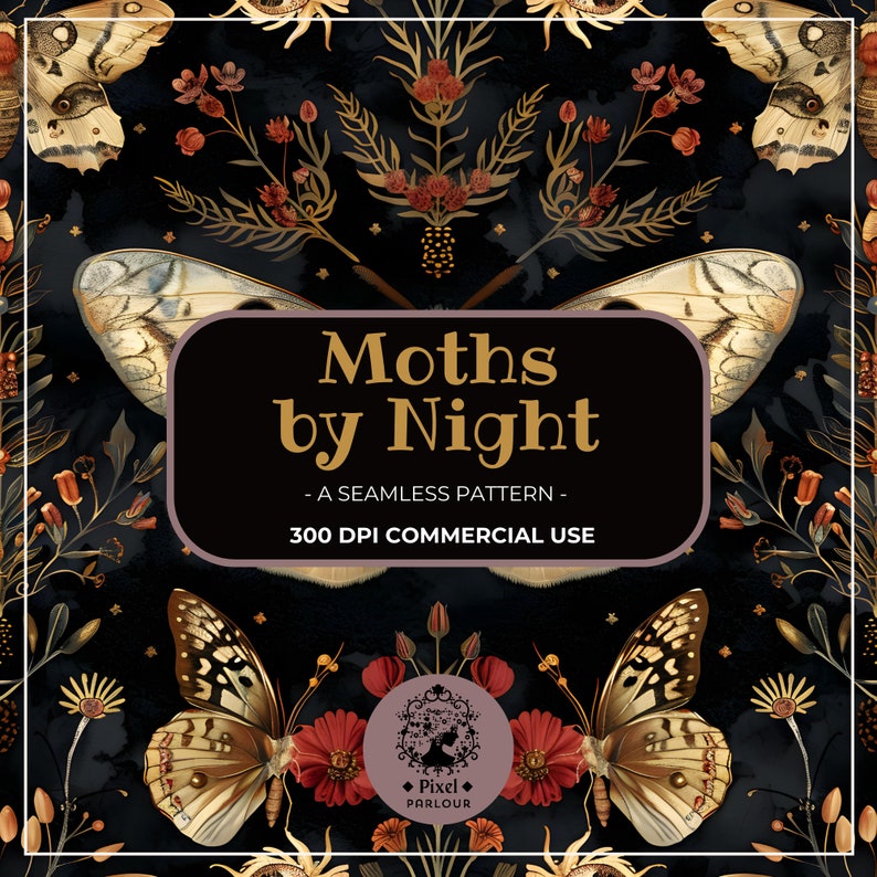 Moths Seamless Pattern Moth Wallpaper Moths Botanical Print Night Moths ...