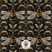 Bee Seamless Pattern Bee Wallpaper Baroque Bees Botanical Print Night ...