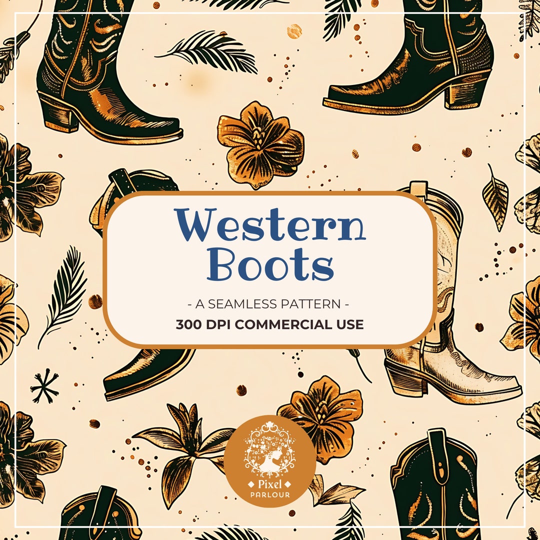 Western Boots Seamless Pattern Png Cowboy Pattern Cowgirl Pattern ...