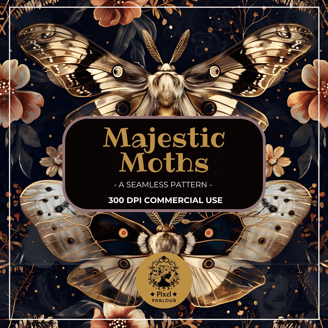 Moth Pattern Moth Wallpaper Moth Seamless Pattern Botanical Print Night ...