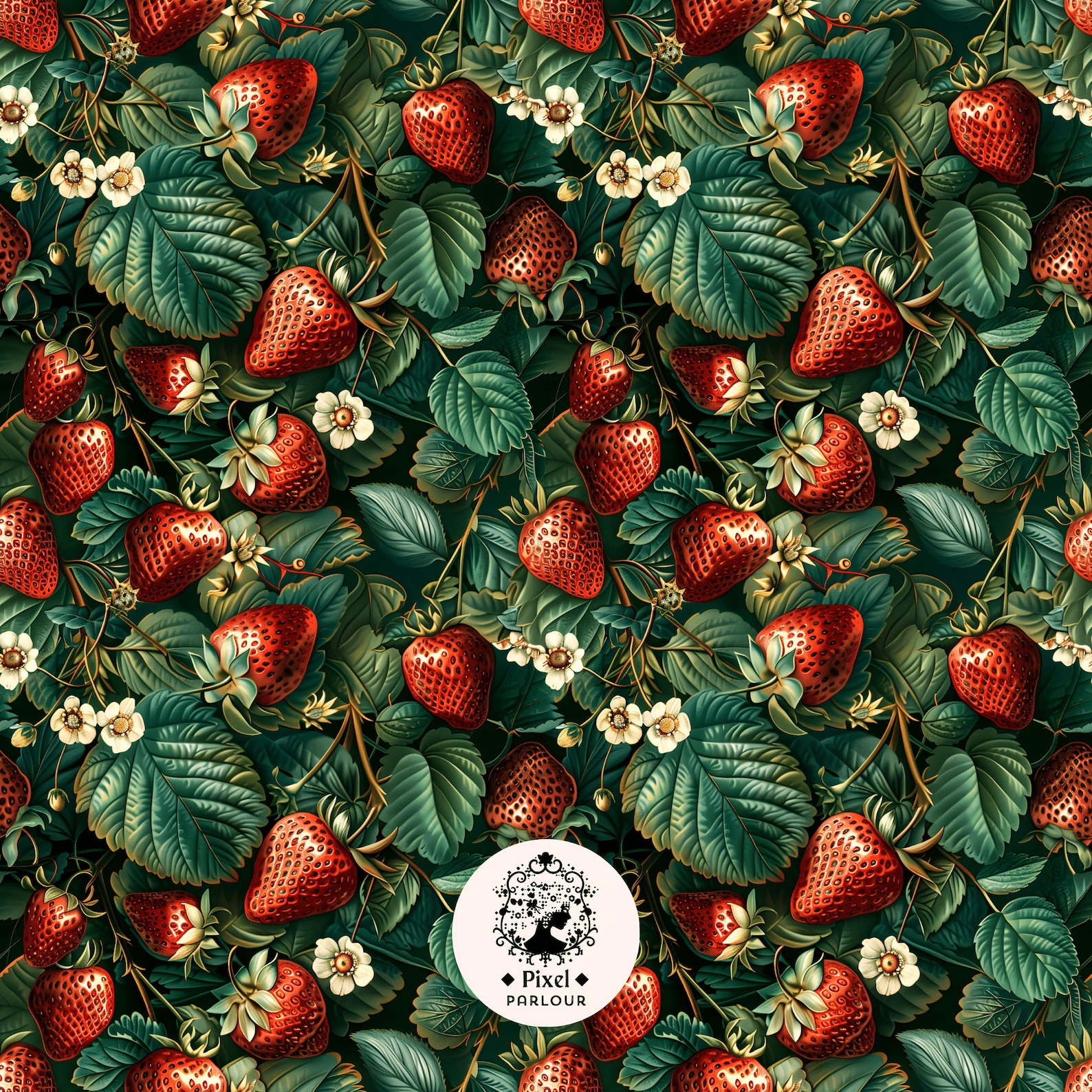 Strawberry Print, Strawberry Pattern, Strawberry Designs, Strawberry ...