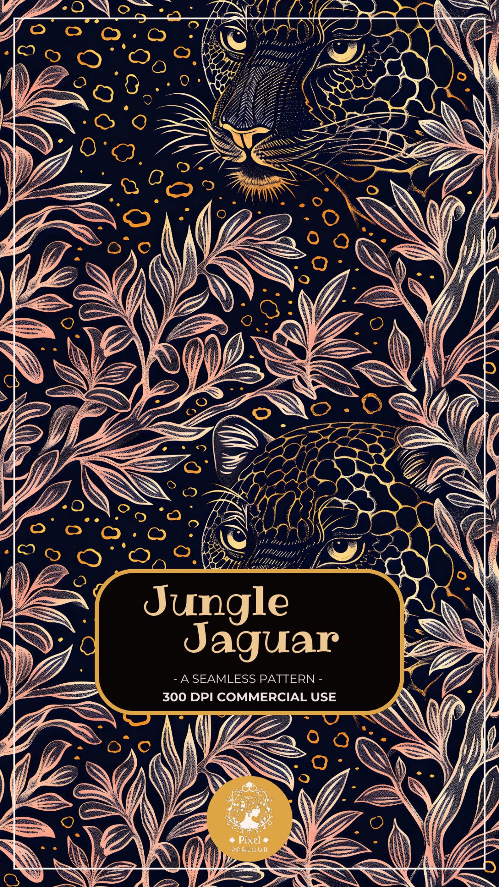 Jaguar Pattern Jaguar Wall Art Print Jungle Jaguar Seamless Pattern ...
