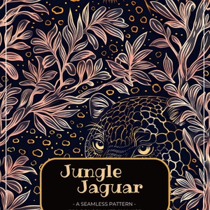 Jaguar Pattern Jaguar Wall Art Print Jungle Jaguar Seamless Pattern ...
