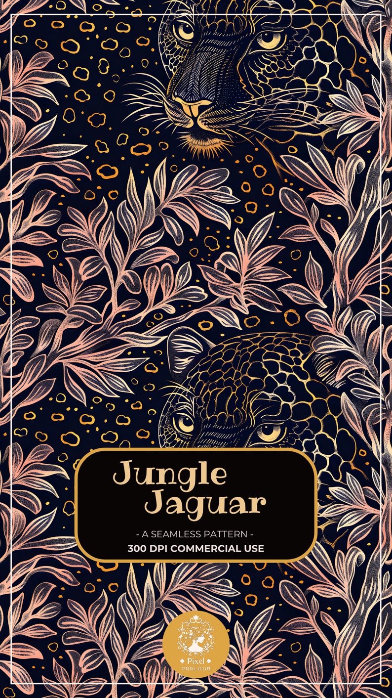 Jaguar Pattern Jaguar Wall Art Print Jungle Jaguar Seamless Pattern ...