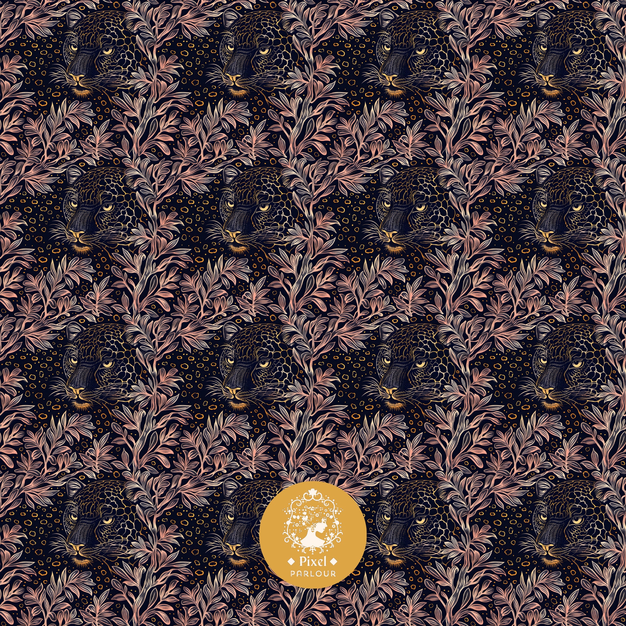 Jaguar Pattern Jaguar Wall Art Print Jungle Jaguar Seamless Pattern ...
