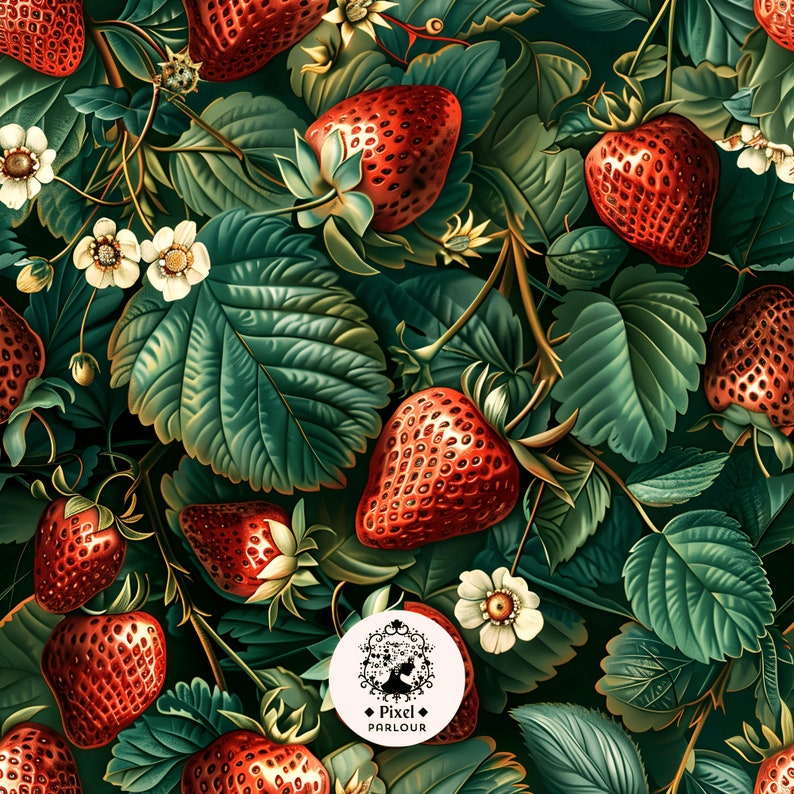 Strawberry Print, Strawberry Pattern, Strawberry Designs, Strawberry ...