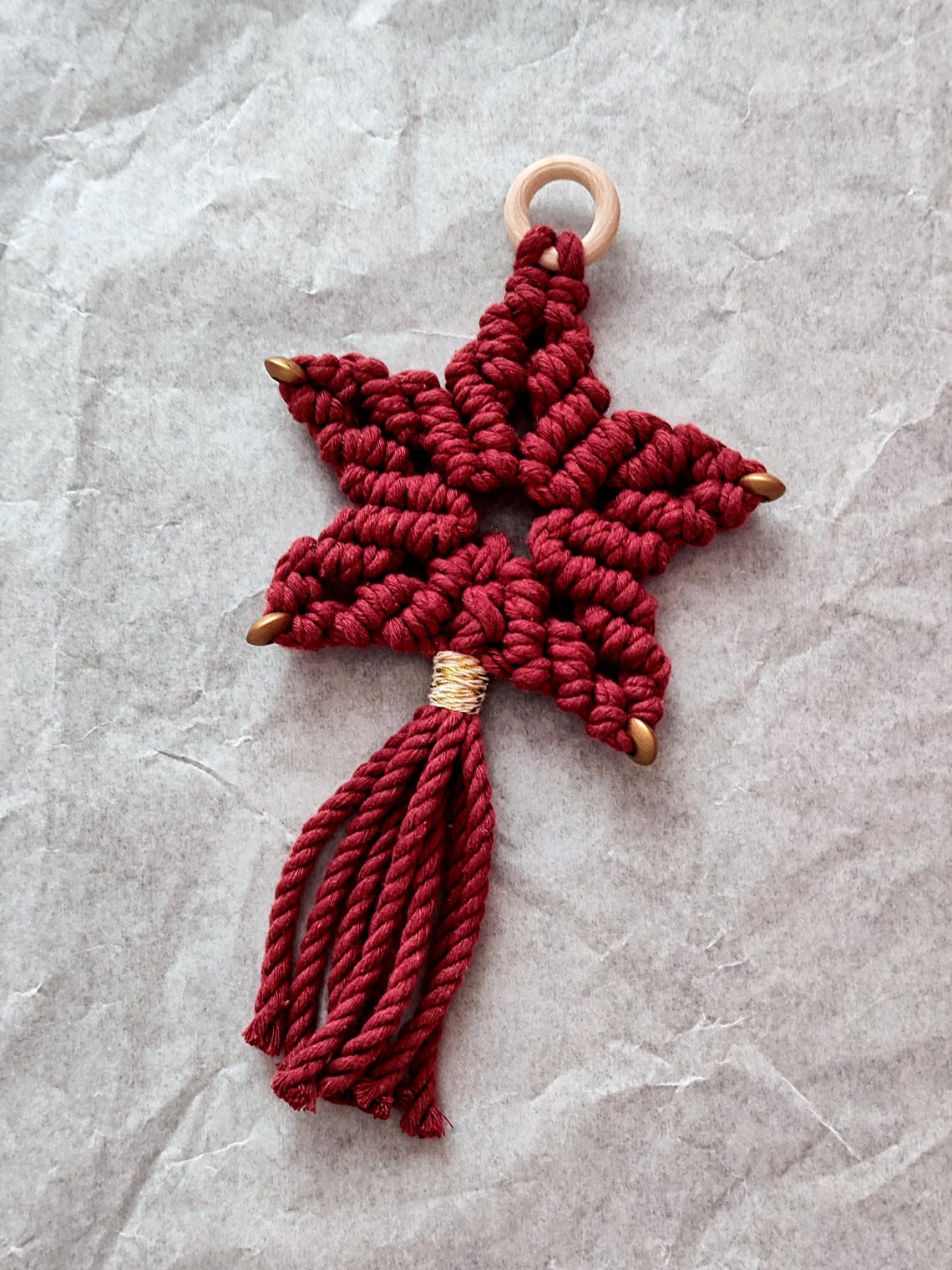 Red Christmas Star Macramé PDF Tutorial | 47-page DIY Guide With Step ...