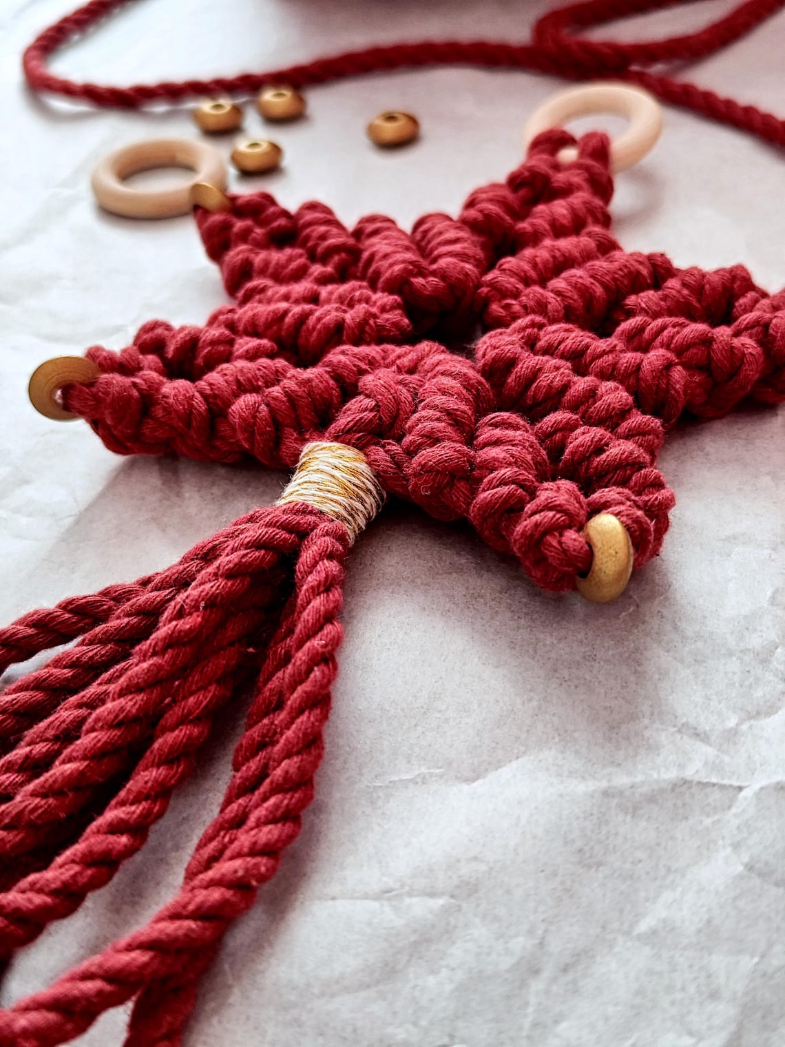 Red Christmas Star Macramé PDF Tutorial | 47-page DIY Guide With Step ...