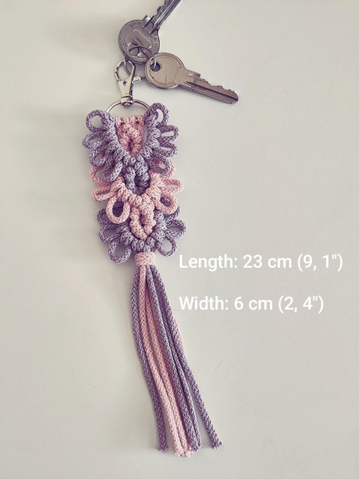 DIY Flowers Macrame Keychain PDF Pattern Tutorial Step-by-step Guide ...