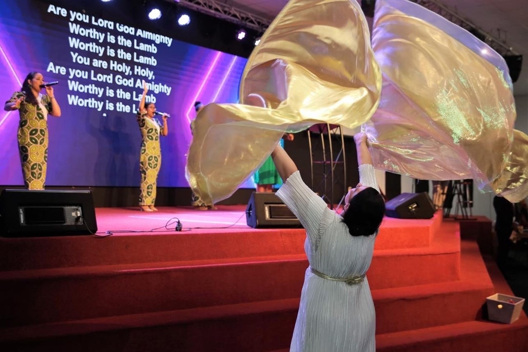 Gold & Pearl Praise and Worship Flags Dance 2layer Flags Flexirods - Etsy