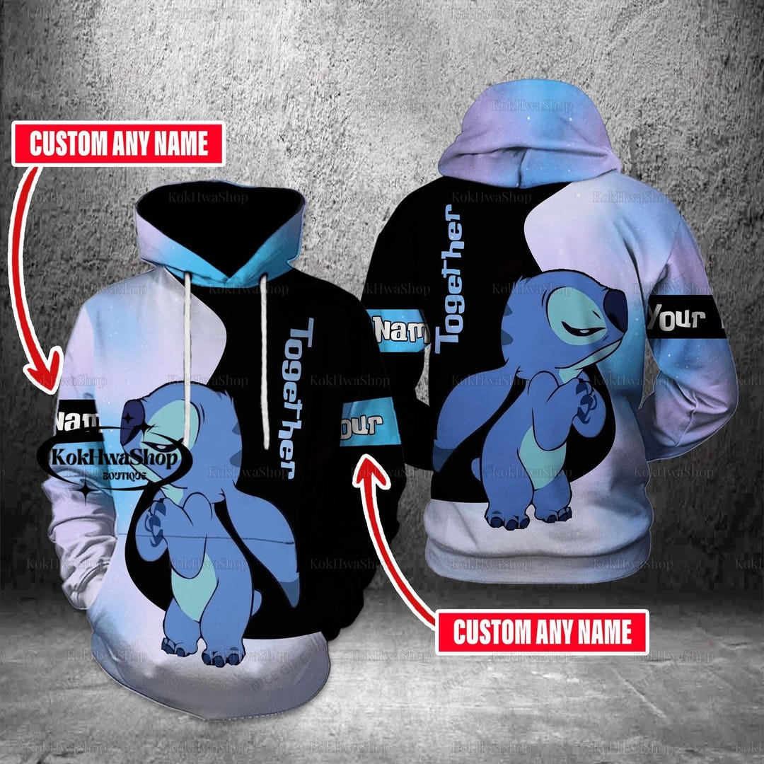 Personalized Stitch Hoodie, Disney Stitch 3D Hoodie, Lilo and Stitch ...