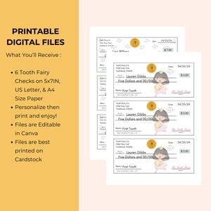 Tooth Fairy Check | Tooth Fairy Money Printable | Tooth Fairy Voucher ...