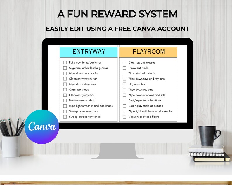 Cleaning Checklist Cards | Editable Chore Cards | Adhd Cleaning ...