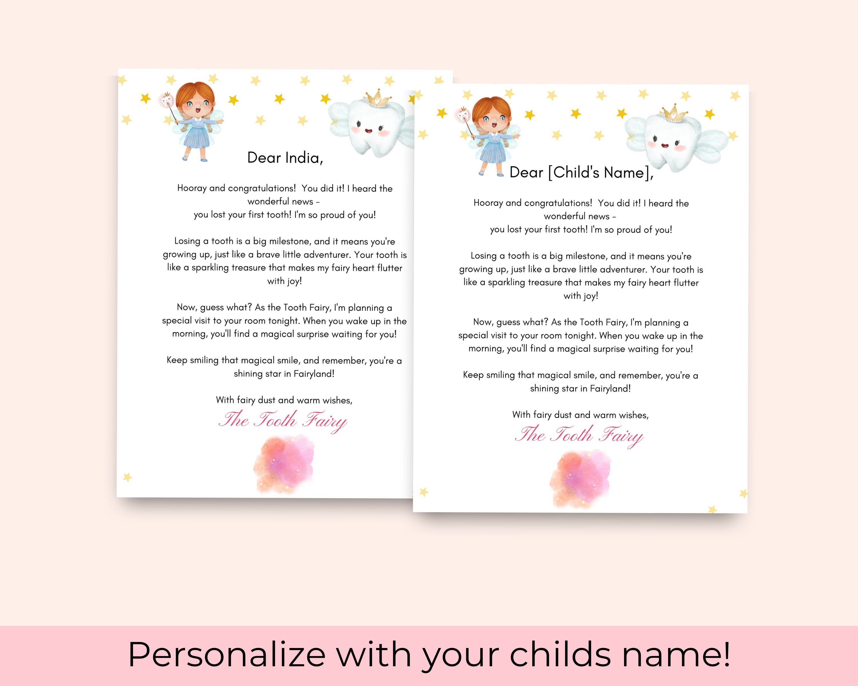 Editable Tooth Fairy Letter Tooth Fairy Receipts Tooth Fairy Letter ...