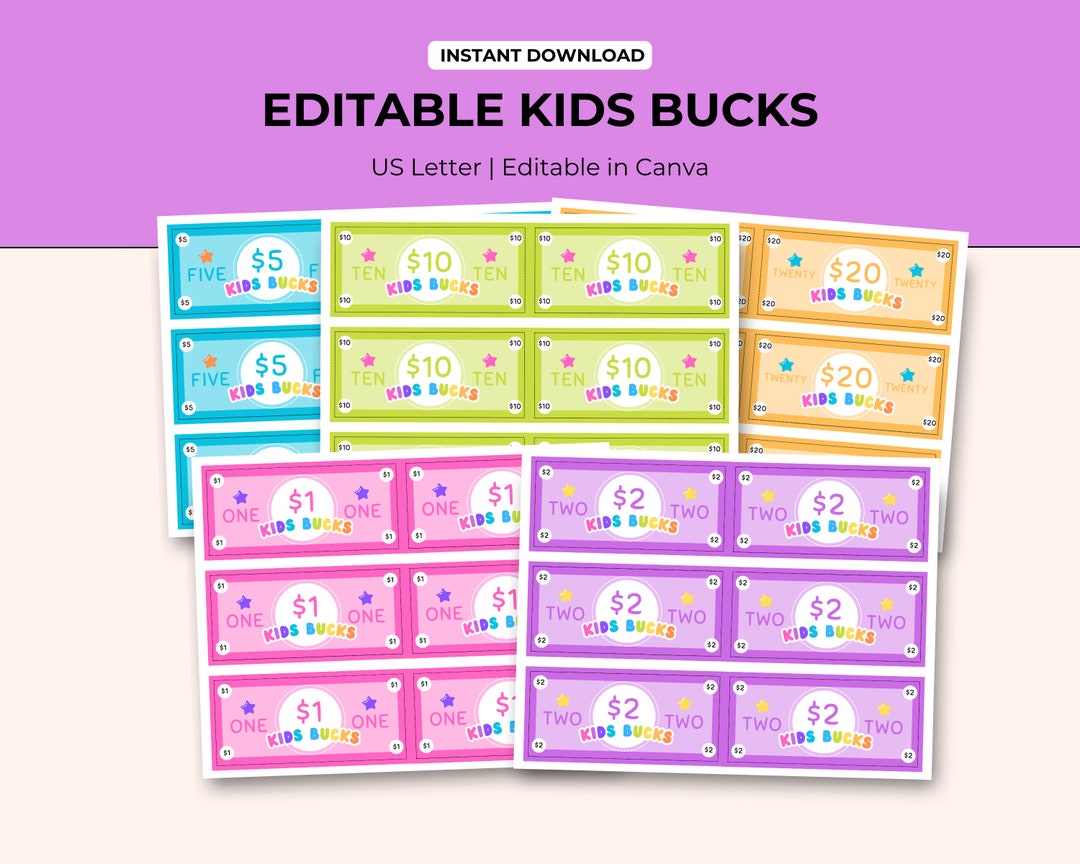 Editable Play Money | Reward Bucks | Good Behavior Bucks Printable ...