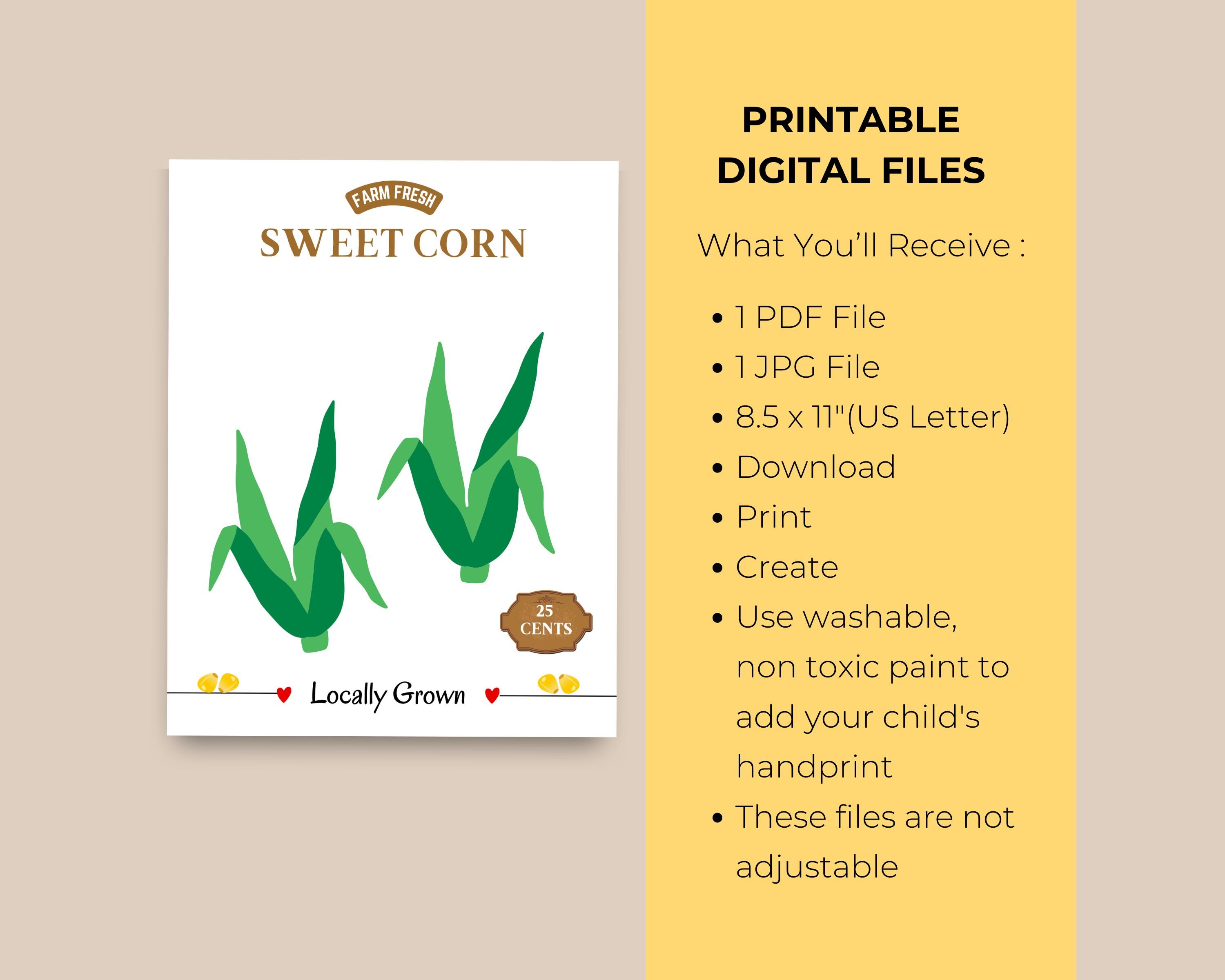 Sweet Corn Footprint Handprint Craft, Fall Footprint, Fall Footprint ...