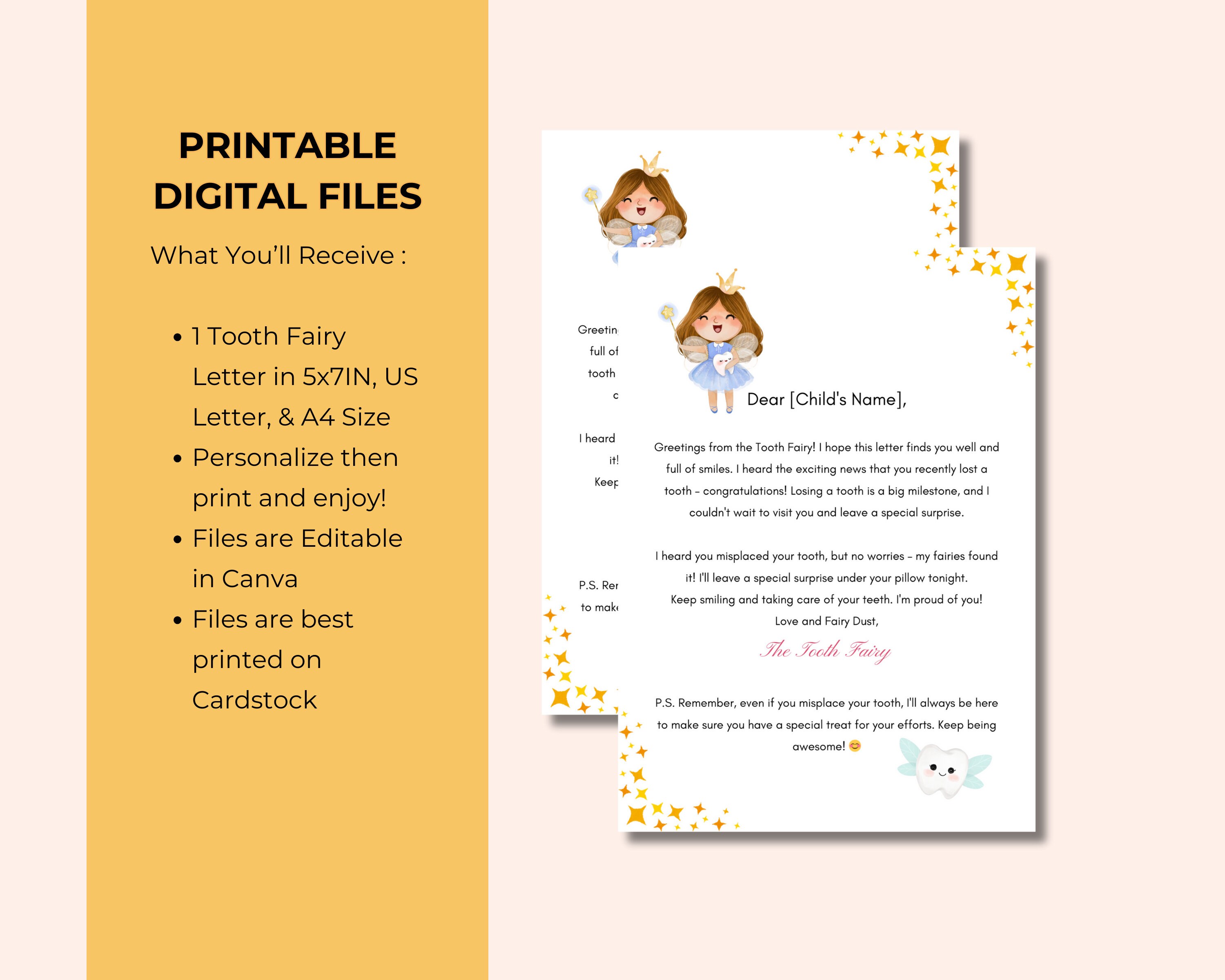 Lost Tooth Fairy Letter Editable Tooth Fairy Letter Tooth Fairy ...