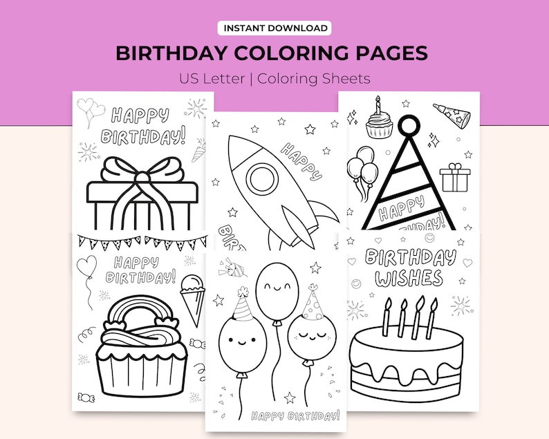 Happy Birthday Coloring Pages | Birthday Coloring Sheets | Birthday ...