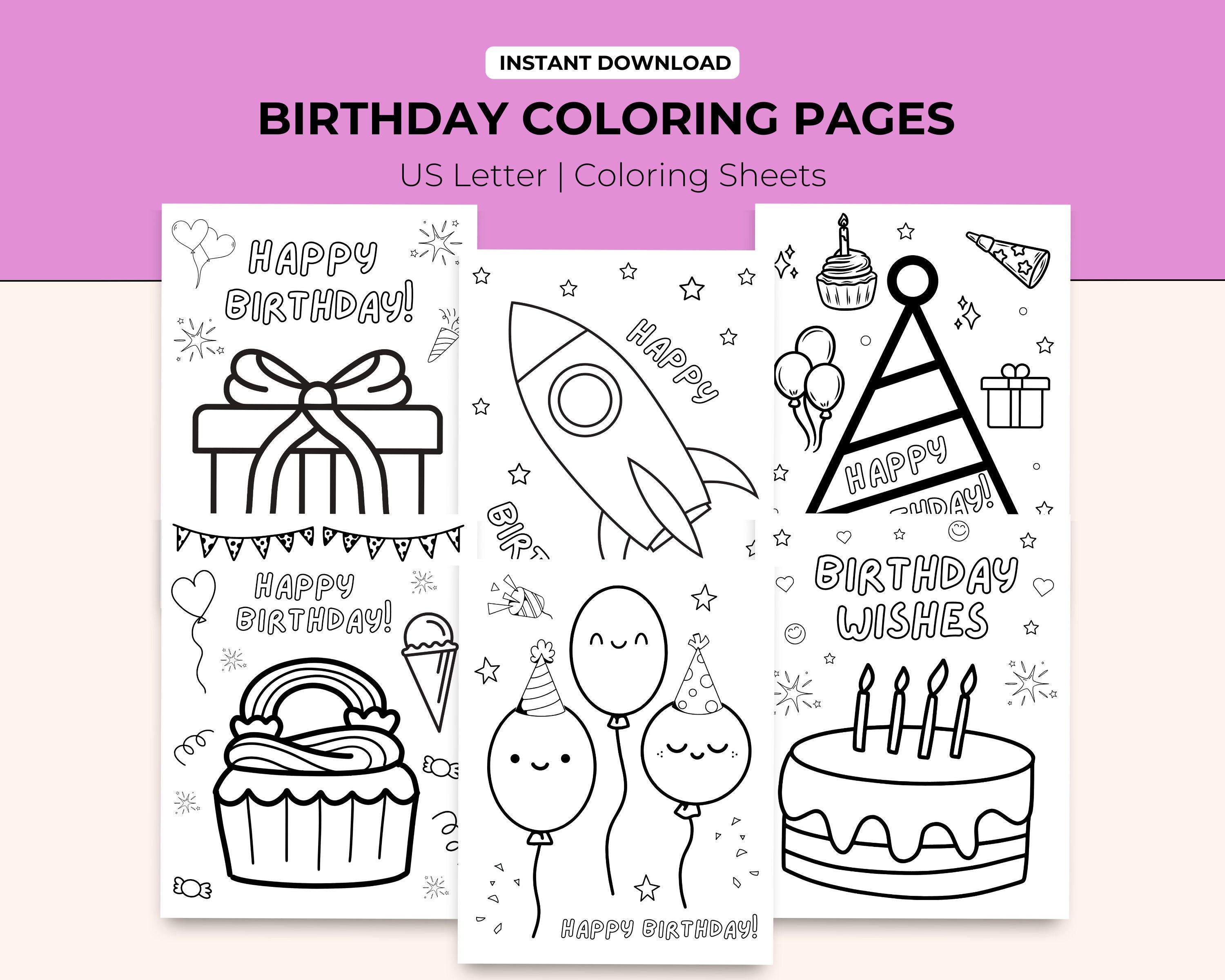 Happy Birthday Coloring Pages | Birthday Coloring Sheets | Birthday ...
