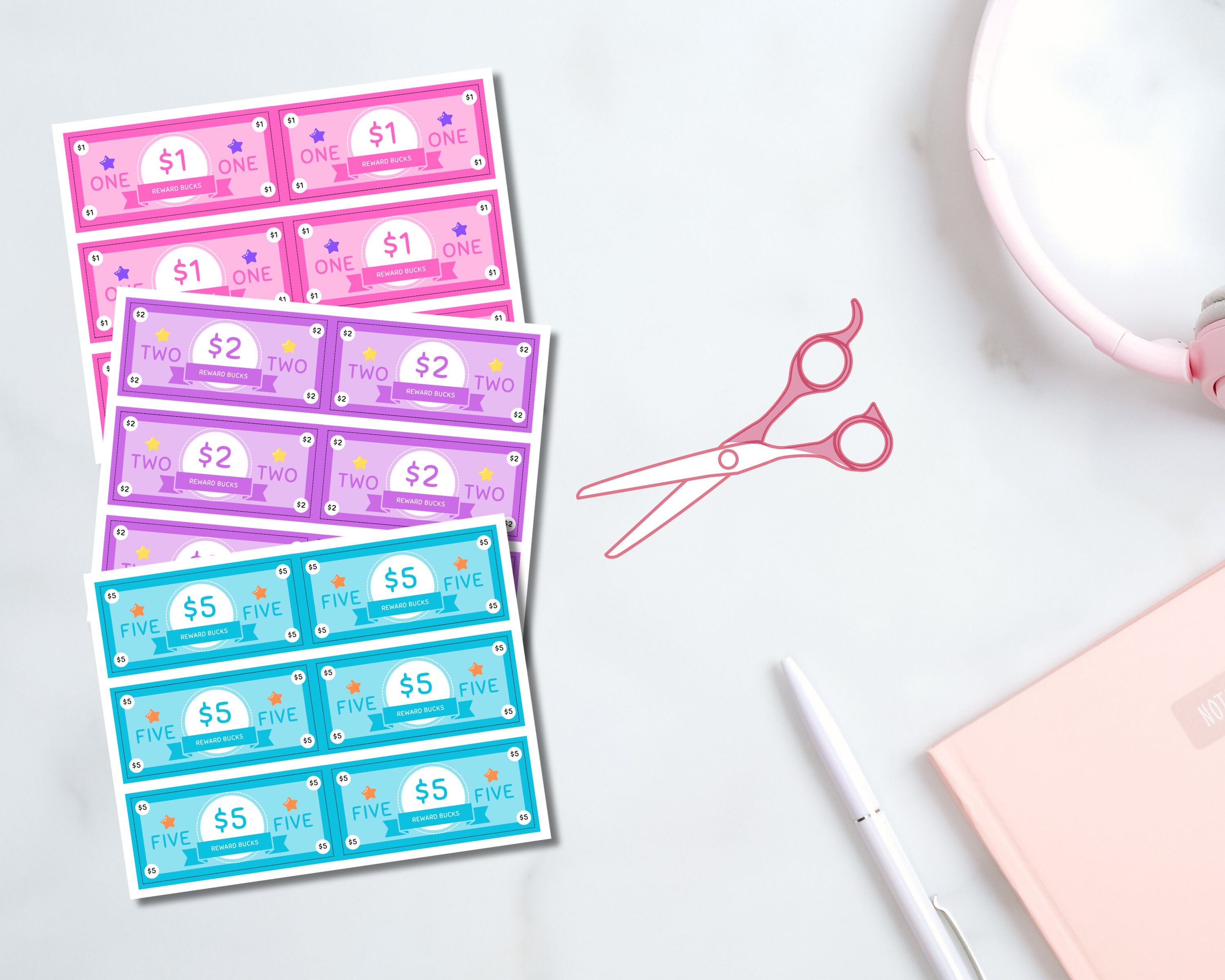 Editable Reward Bucks | Printable Play Money | Chore Bucks | Kids ...
