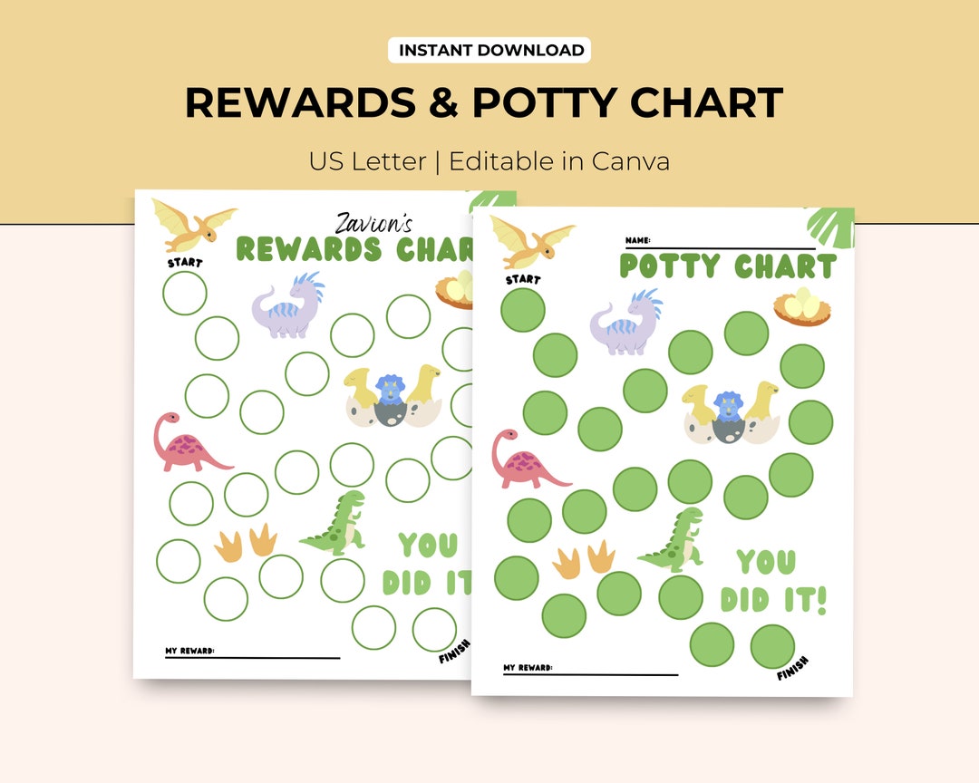 Boys Potty Training Chart | Rewards Chart for Kids | Potty Training ...