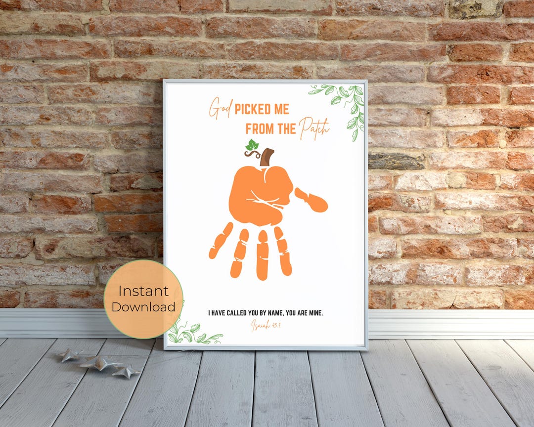 Fall Handprint Art: Christian Pumpkin Craft (PDF & JPG) - Etsy