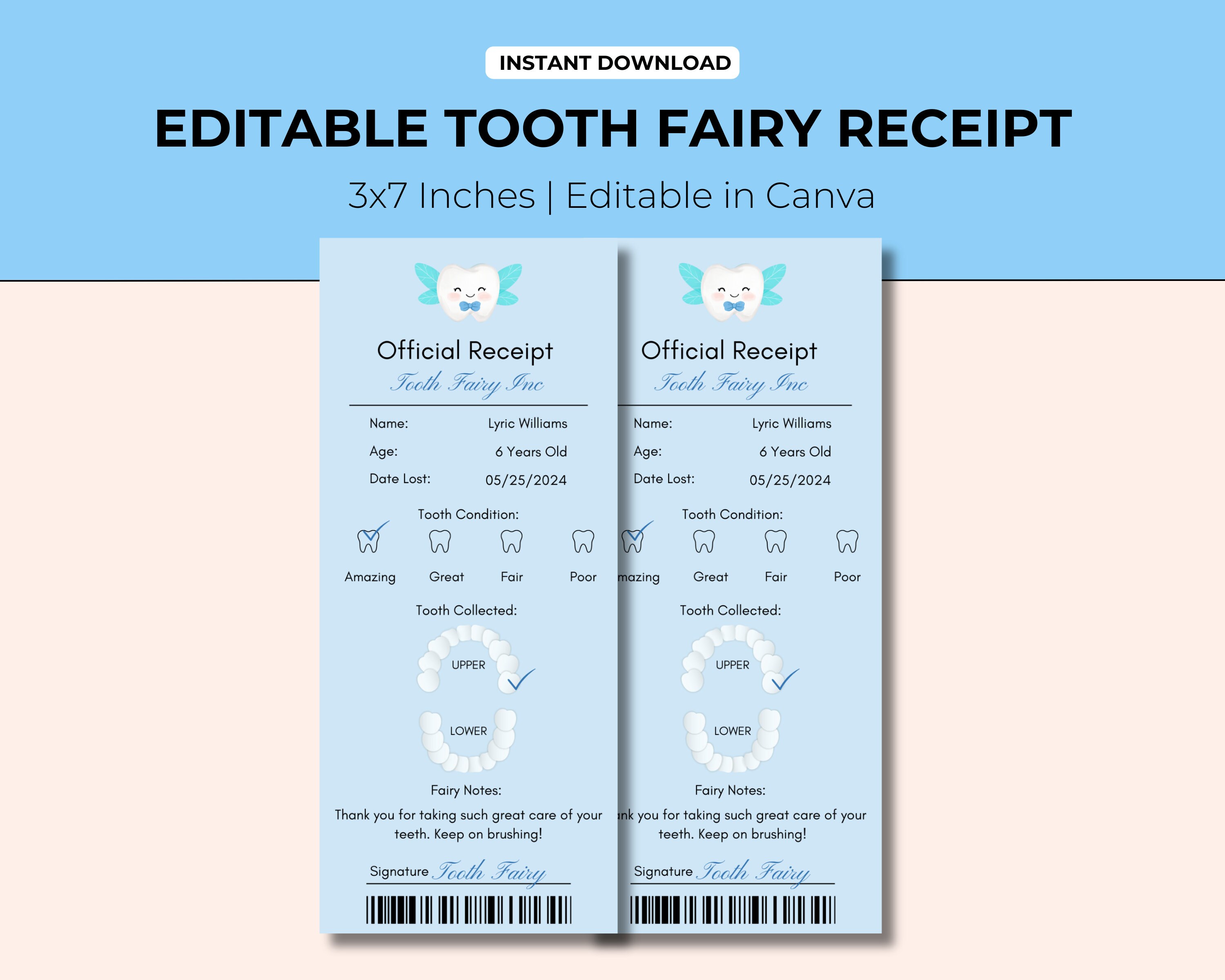 Boy Tooth Fairy | Tooth Fairy Printable | Tooth Fairy Receipts ...