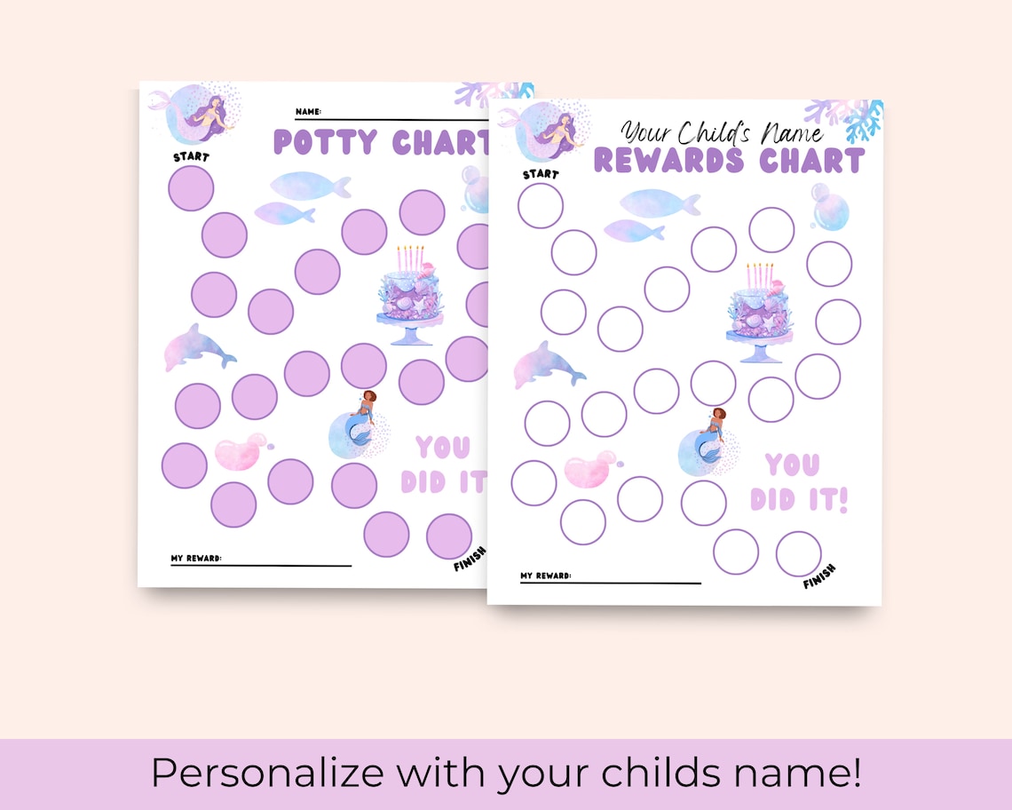 Rewards Chart for Kids Potty Training Chart Girl Toilet Training Chart ...