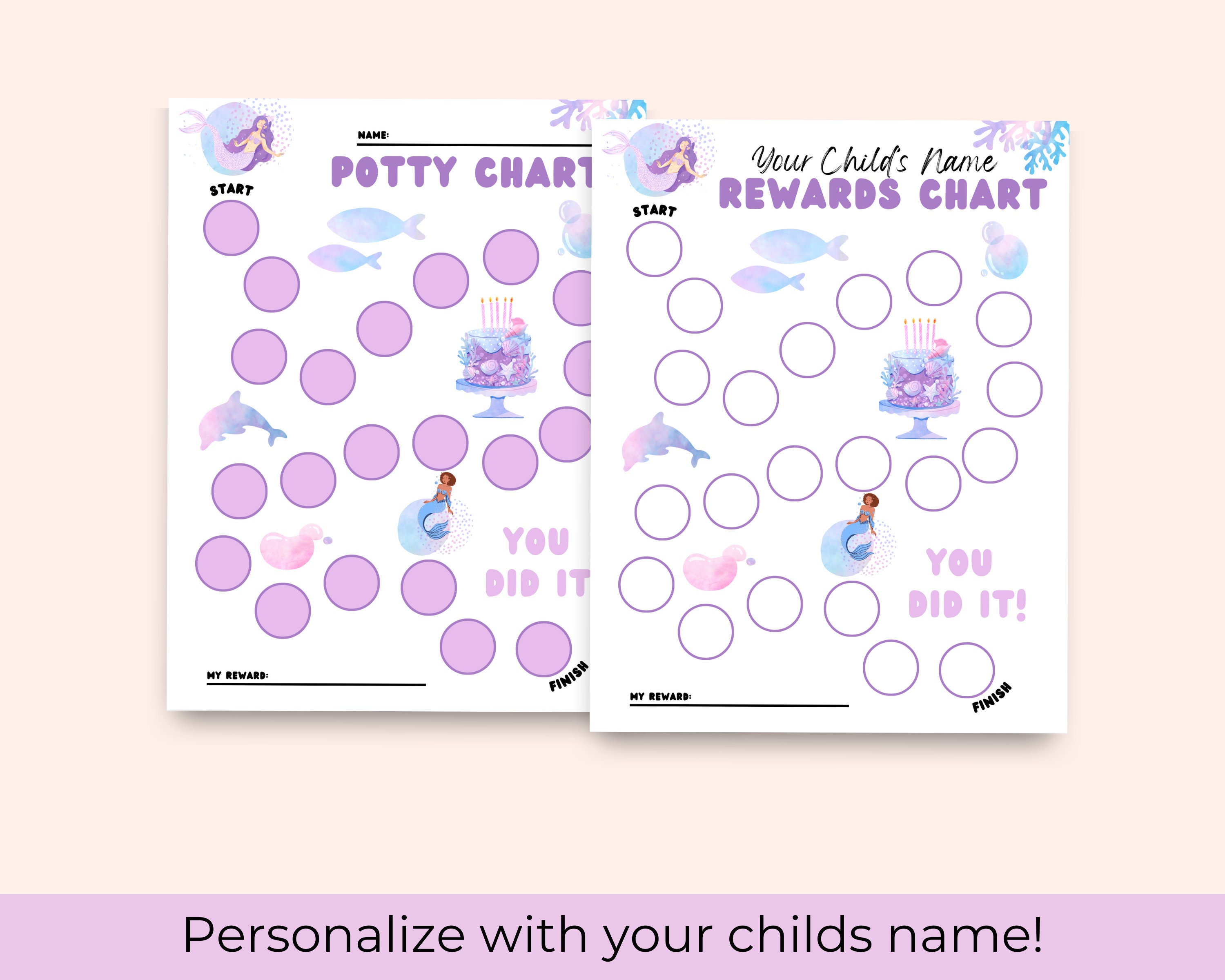 Rewards Chart for Kids Potty Training Chart Girl Toilet Training Chart ...