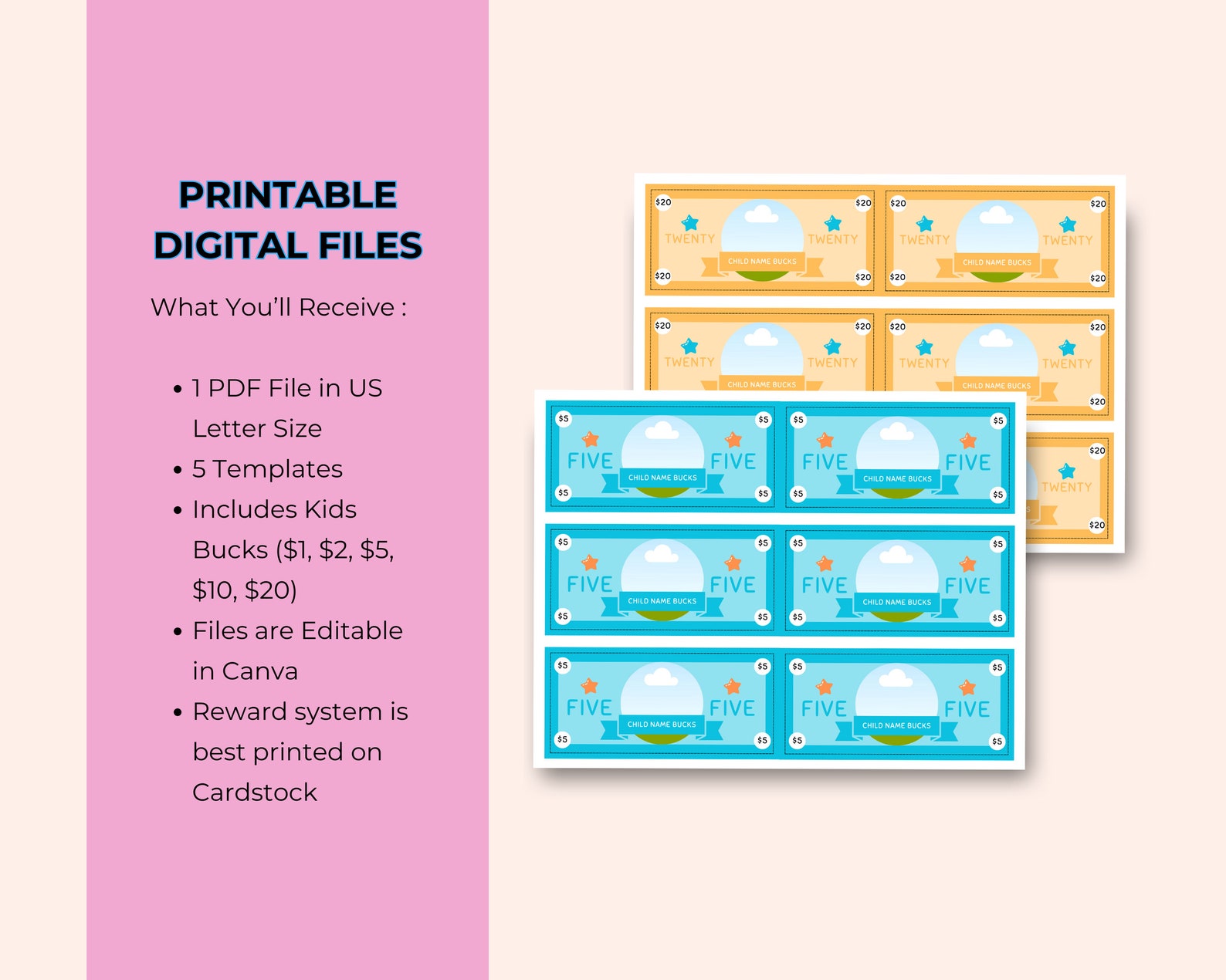 Printable Play Money | Reward Bucks | Good Behavior Bucks Printable ...